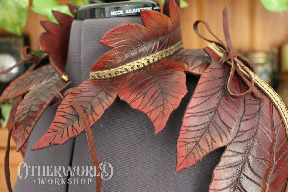 Leather Leaf Shoulder Mantle – Otherworld Workshop