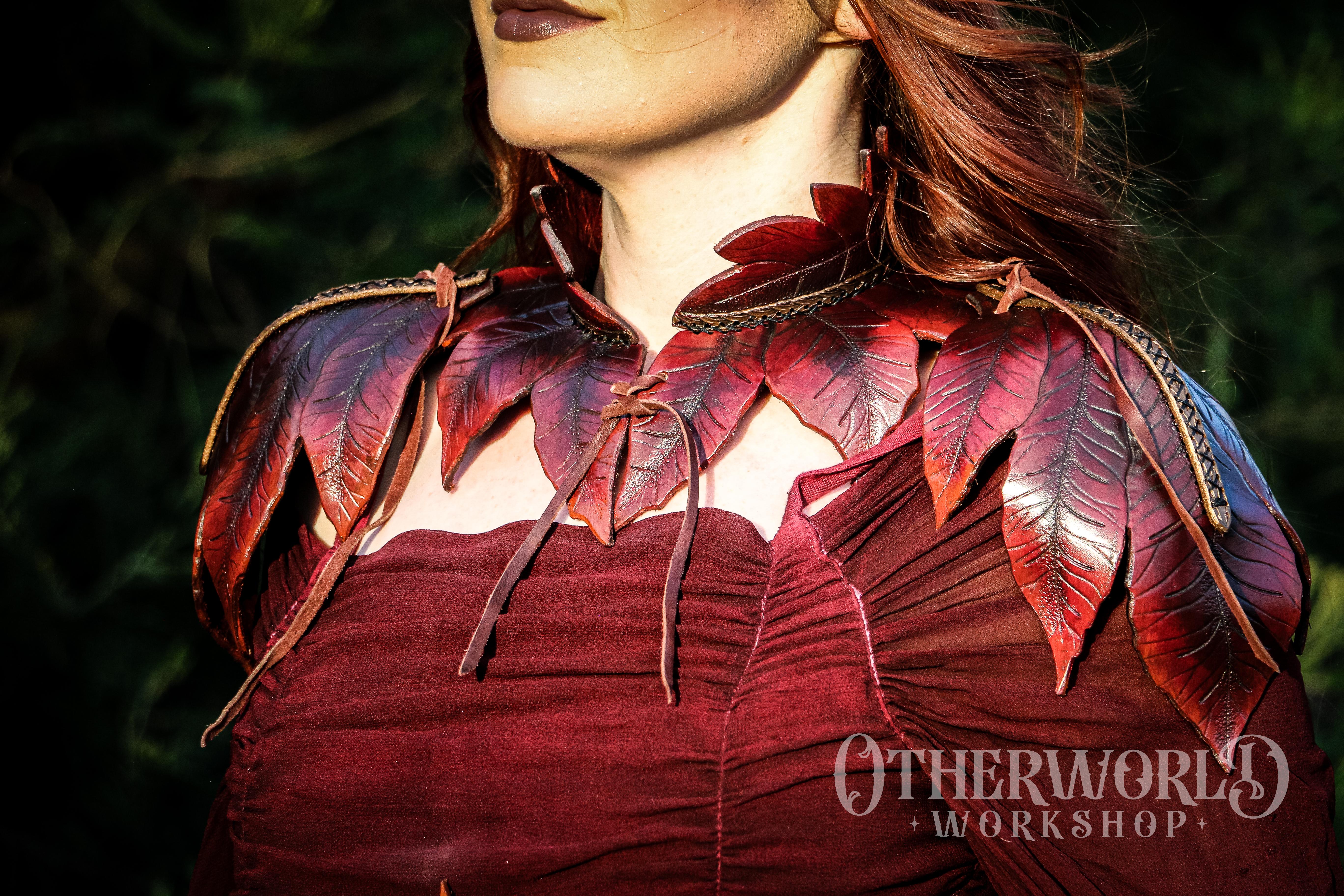 Leather Leaf Shoulder Mantle – Otherworld Workshop